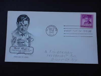 1948 Will Rogers First Day Issue Envelope Stamp Artmaster | eBay