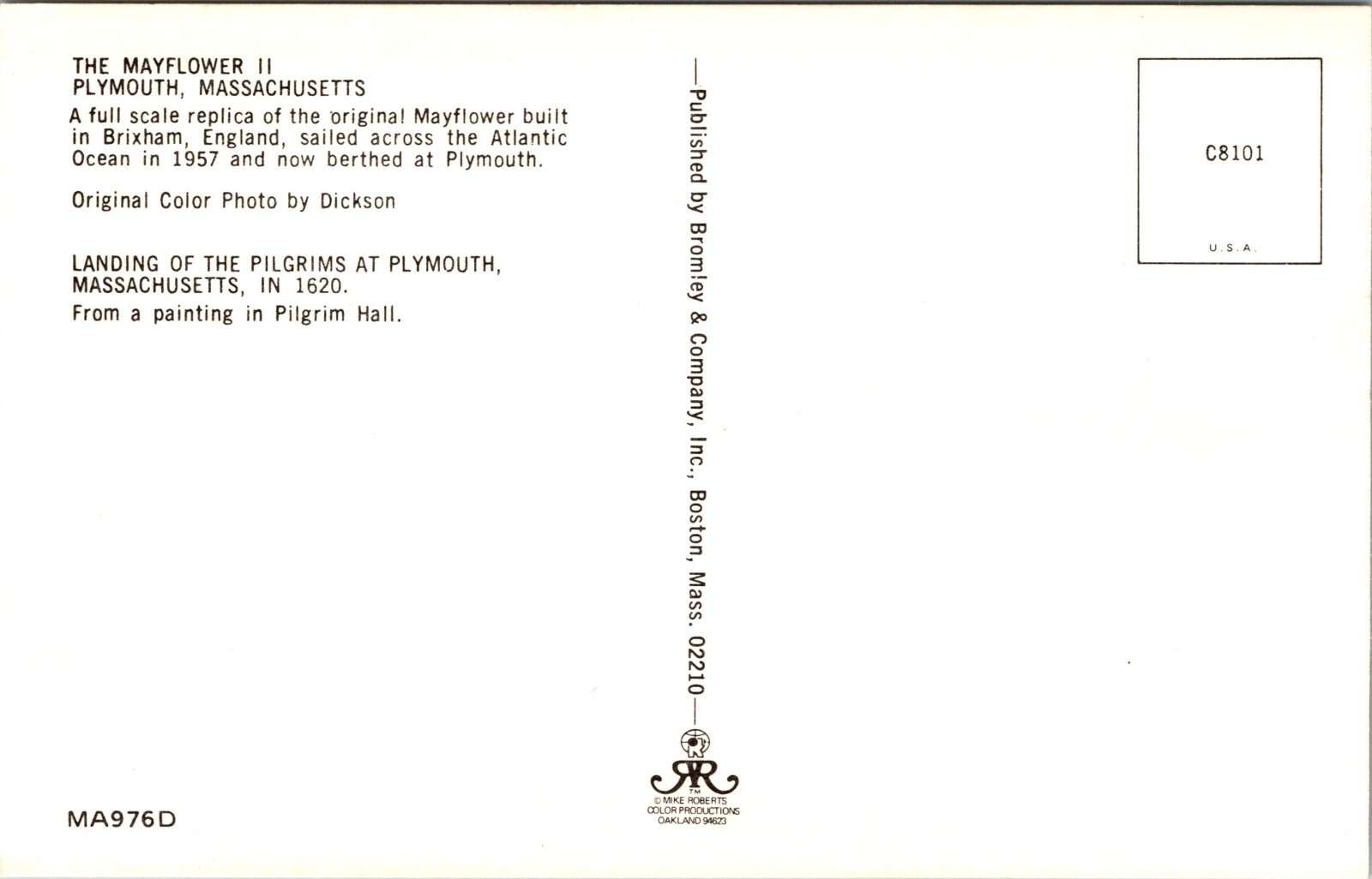 Plymouth MA Greetings Banner Mayflower II Pilgrims Vintage Postcard | eBay