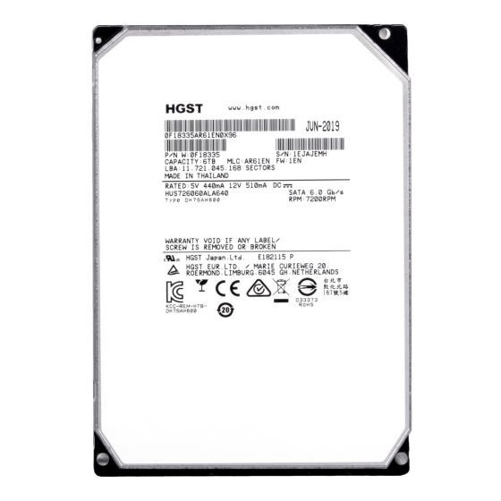 HUS726060ALA640 EMC HGST 6TB 7.2K SATA 6Gb/s 3.5in ENT HDD 005050767 ...