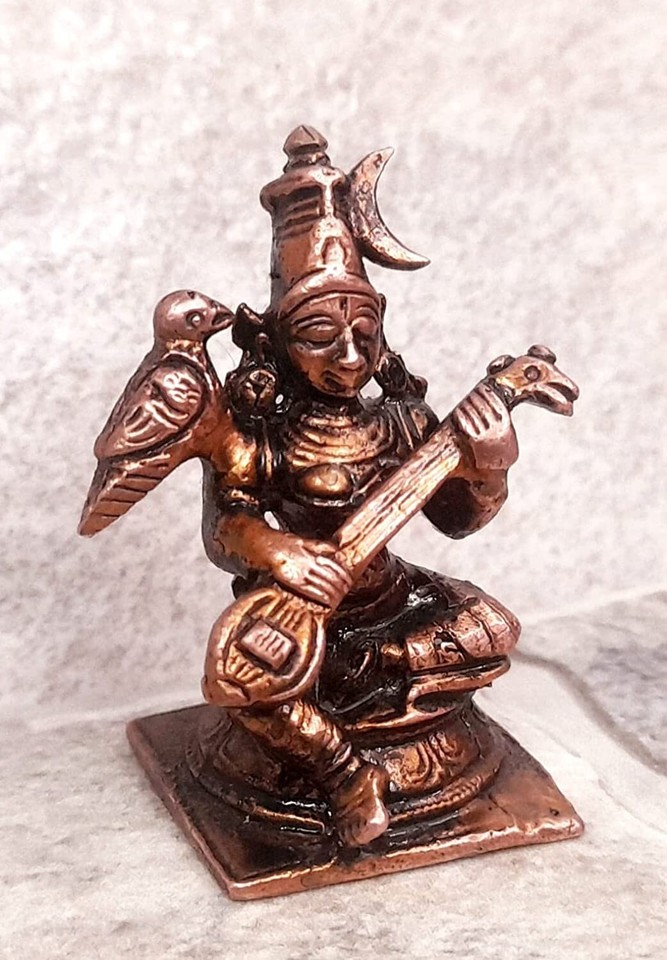 Copper Handmade Goddess Raja Matangi Figurine Statue Rich Patina ...