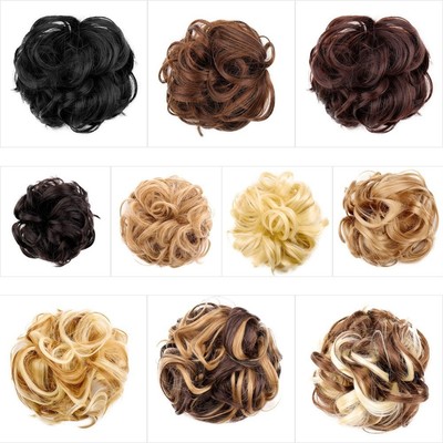 Synthetic Hair Bun Bride'S Bun Wig Curly Hair Bag Synthetic Hair Clips ...