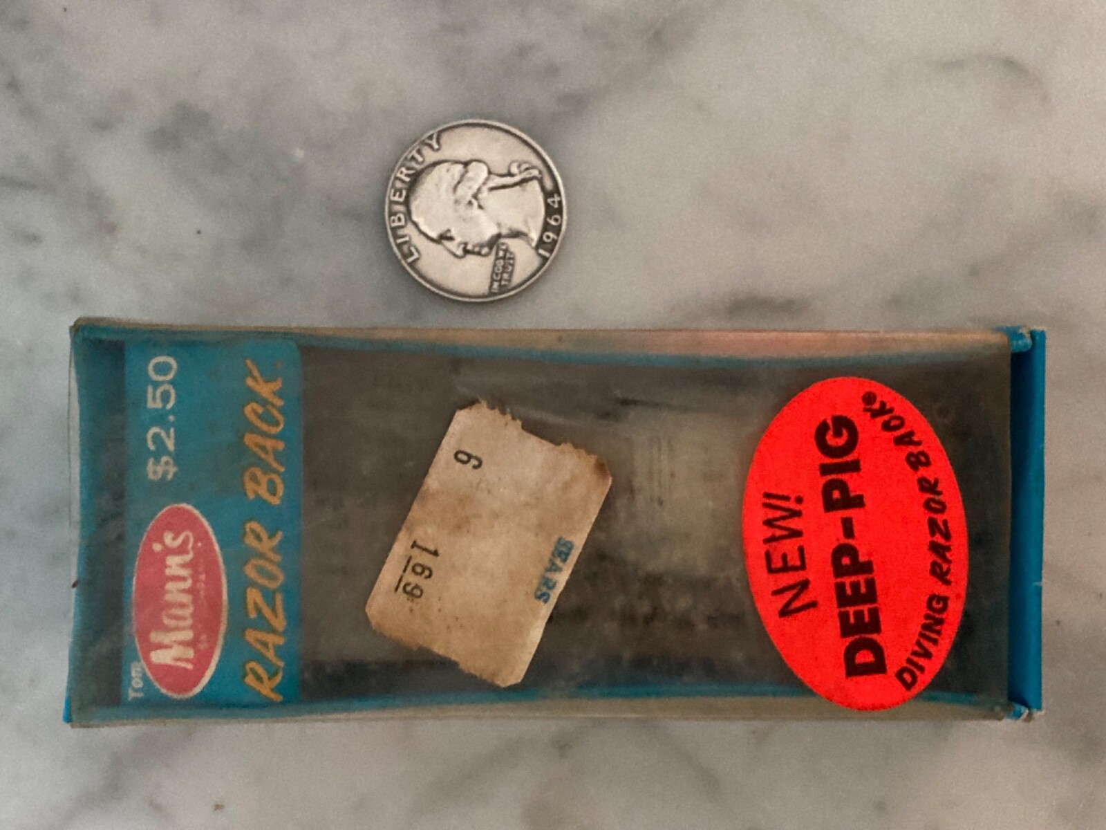 Vintage TOM Mann's DEEP PIG RAZOR BACK w/Orig Box/Insert. NOS CRANKBAIT ...