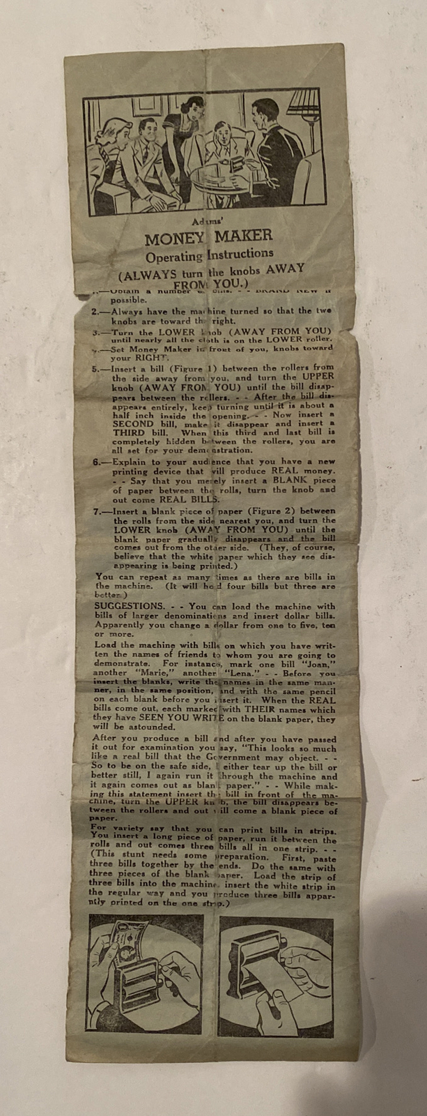 Adams Money Maker Novelty Toy Magic Trick With Original Box & Paperwork ...