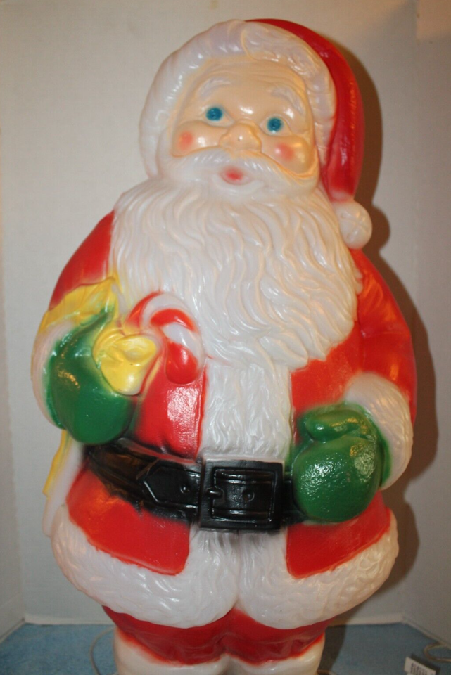 Vintage General Foam Santa Claus Lighted Blow Mold Christmas Yard Decor ...