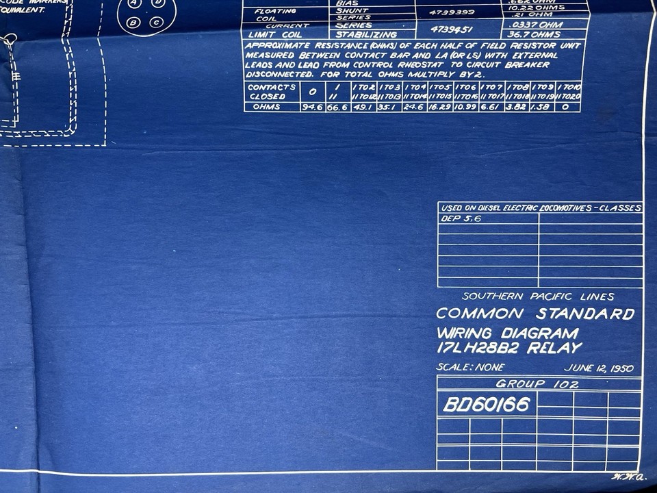 1950 Southern Pacific Lines Diesel Electric Locomotive Wiring Diagram ...