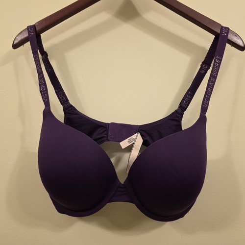 Victoria's Secret 36 D T-shirt Push-up Solid Dark Purple Sexy Bra Sz ...