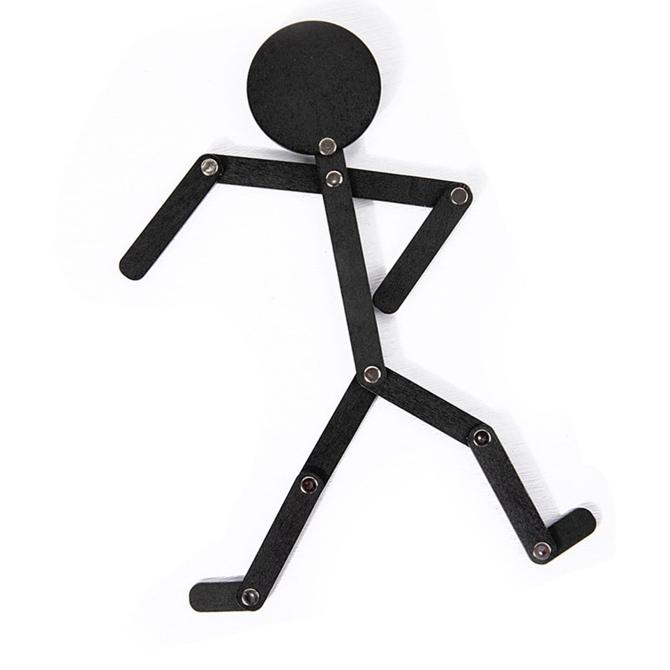 Wooden Stickman Toy With Moving Limbs 24 Cards Educational Wooden Stick ...