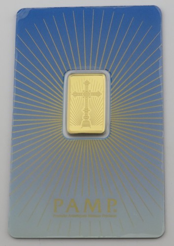PAMP Faith Romanesque Cross 5 gram .999 Gold Bar - Sealed Assay Card ...