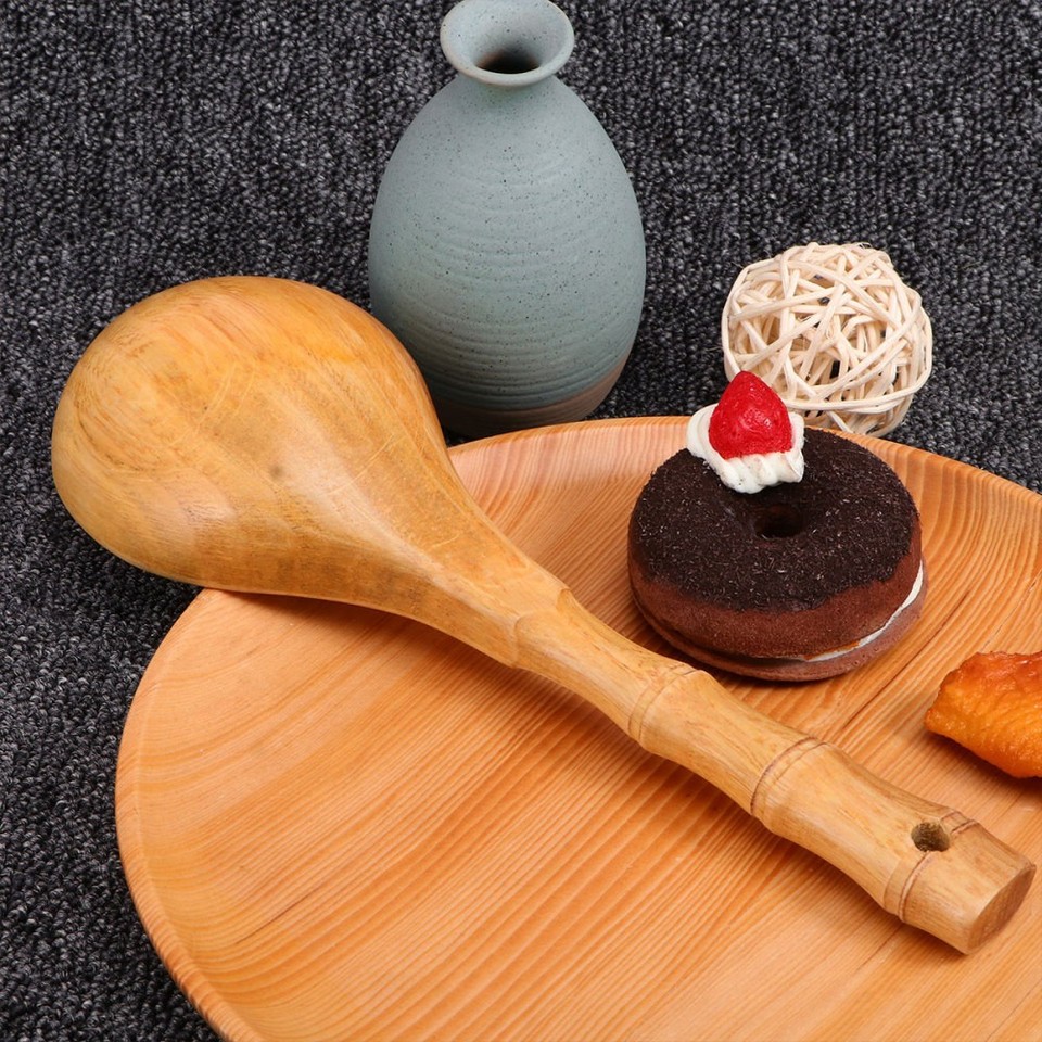 Kitchen Utensils Set Bamboo Cooking Spoons Wooden Porridge Simulated ...