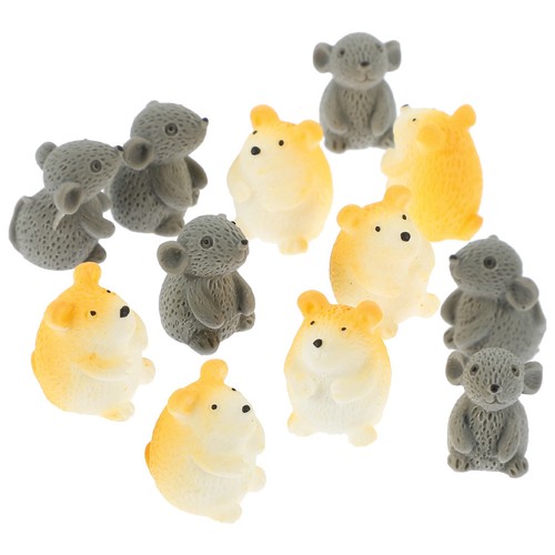 12 Pcs Hamster Statue Garden Mini Mouse Micro Landscape Decoration ...