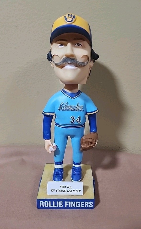 Rollie Fingers Milwaukee Brewers 2005 RARE Powder Blue Bobblehead SGA ...