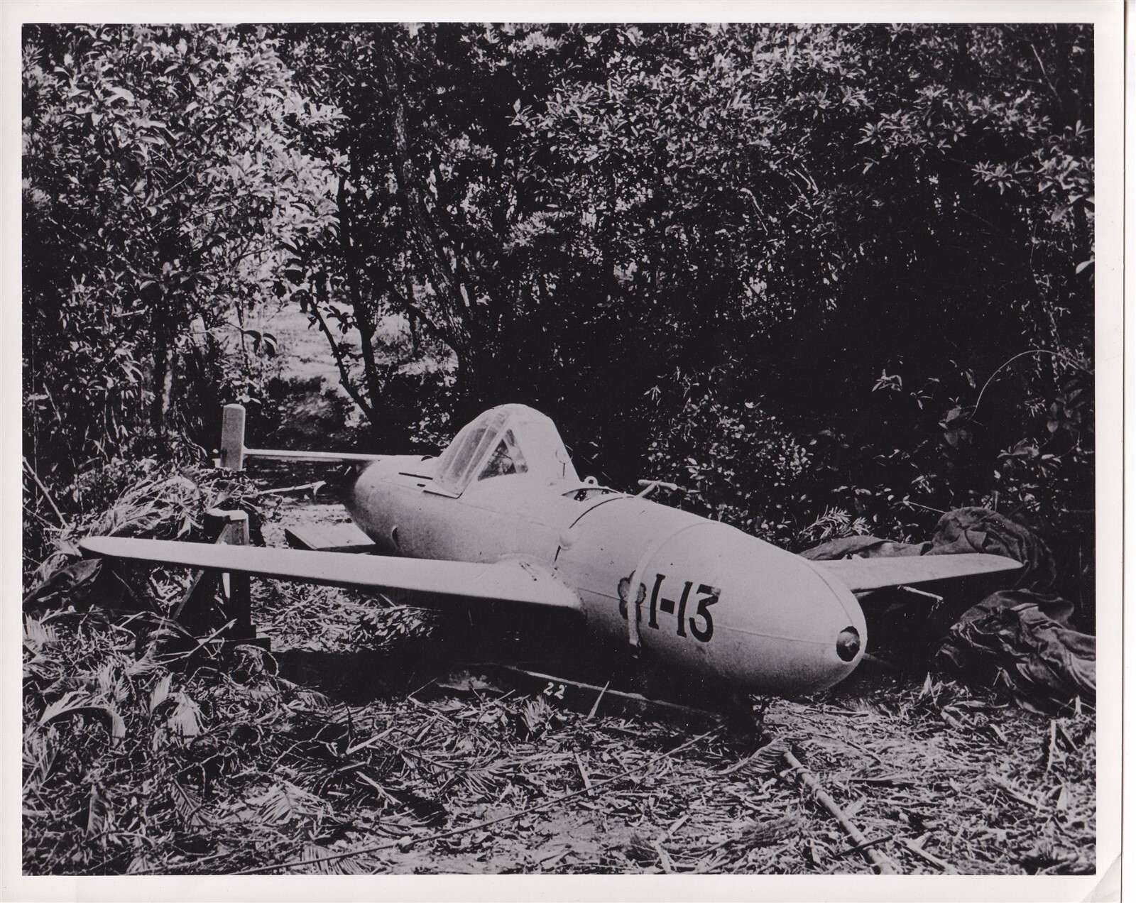 Original WWII Photo CAPTURED JAPANESE OHKA SUICIDE KAMIKAZE PLANE ...