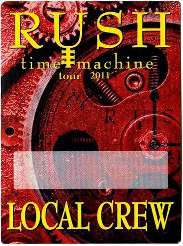 Rush 2011 Time Machine Concert Tour Crew Backstage Pass | eBay