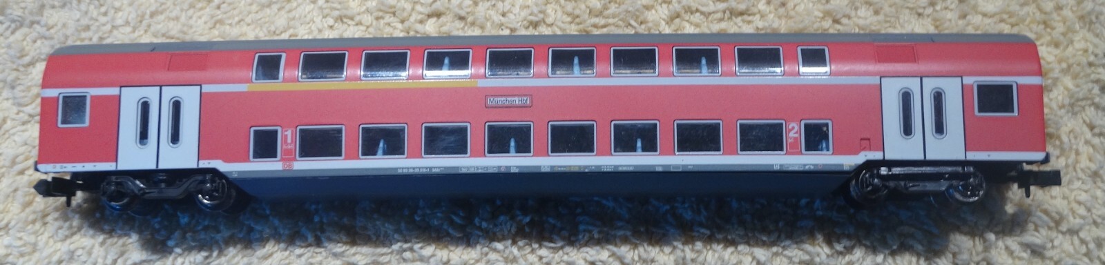 Minitrix aus 11478 (Spur N) Doppelstockwagen MÜNCHEN - 1. / 2. Klasse ...