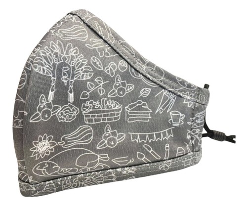 NEW BOOMER Naturals Unisex Grey Turkey Face Mask Size LARGE Holiday ...