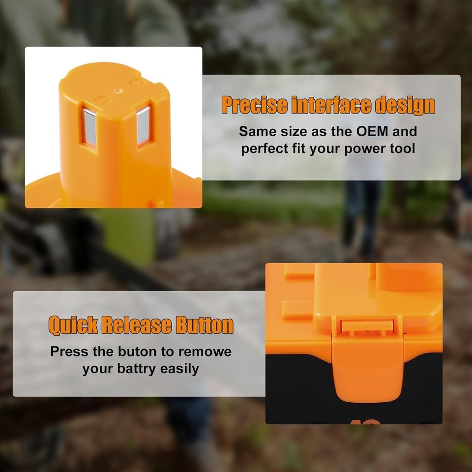 2-Pack 18V 3.6Ah Ni-MH Battery or Charger For Ryobi P100 13022 ABP1801 ...