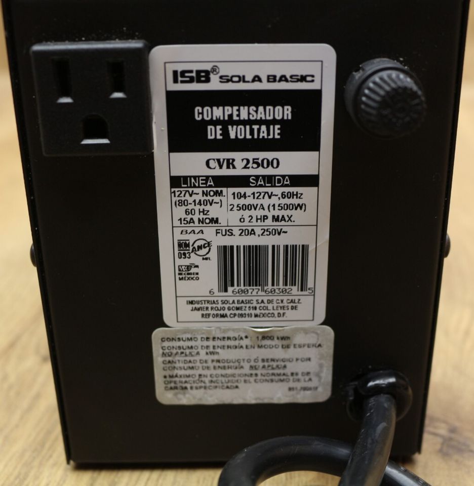 ISB ISOLA BASIC CVR2500 Voltage Compensator for White Line 80-140V | eBay