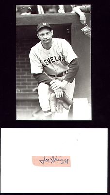 VTG CLEVELAND INDIANS "JOE HEVING" GEORGE BURKE BASEBALL PHOTO WITH ...