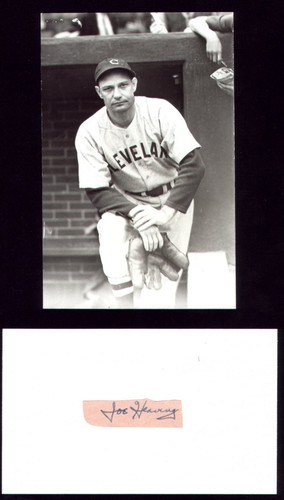 VTG CLEVELAND INDIANS "JOE HEVING" GEORGE BURKE BASEBALL PHOTO WITH ...