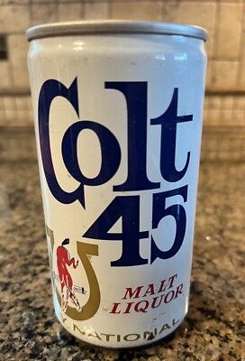 12oz Colt 45 Malt Liquor Beer Can - Steel Pull Tab - top opened empty ...