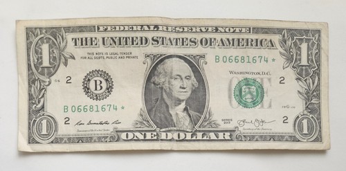 2013 B Duplicate $1 Star Note Serial Number B06681674* | eBay