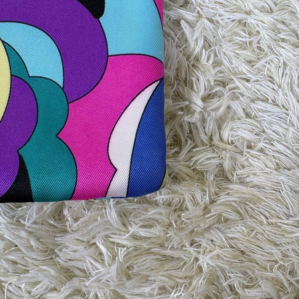 Emilio Pucci Square Clutch Handbag Nylon Patent Leather All Over Print ...