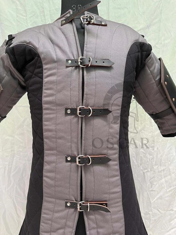 MEDIEVAL GAMBESON ARMOR Costume Gambeson Free Leather Arm | Reenactment ...