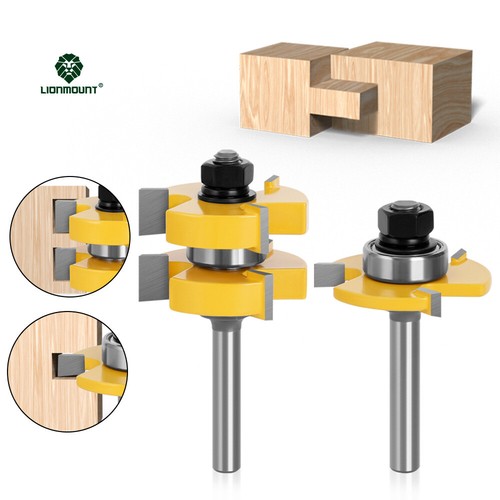 Joint Router Bits Set Tongue and Groove Cutter 3Flutes 2PCS Set 8mm ...