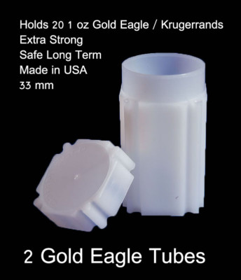 Coin Safe Square Archival Plastic Coin Tubes Lot Of 2 Gold Eagle ...