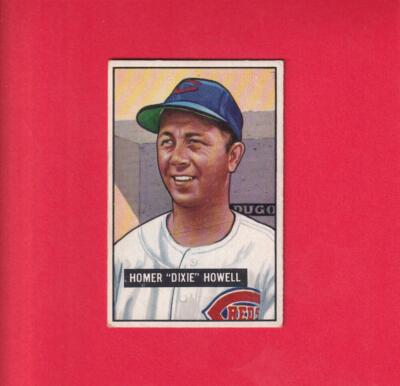 1951 Bowman #252 Homer "Dixie" Howell RC EX Excellent Cincinnati Reds ...
