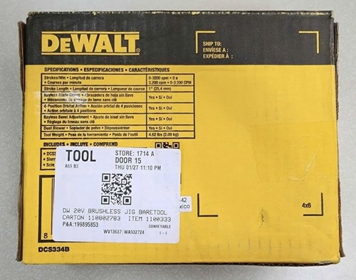 DEWALT DCS331B 20V Jig Saw Power Tool for sale online | eBay