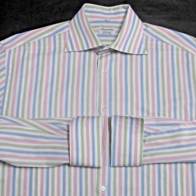 BRANDOLINI MEN'S SARTORIALE ITALY Sz 41/16 MULTI-COLOR STRIPED L/S ...