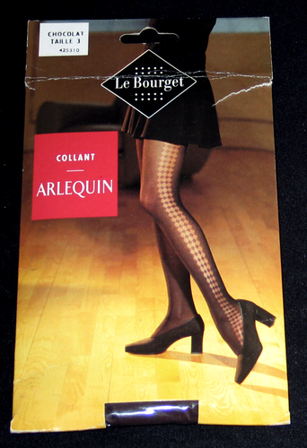 COLLANT T 3 (44-48) FANTAISIE LE BOURGET ARLEQUIN CHOCOLAT NYLON ...