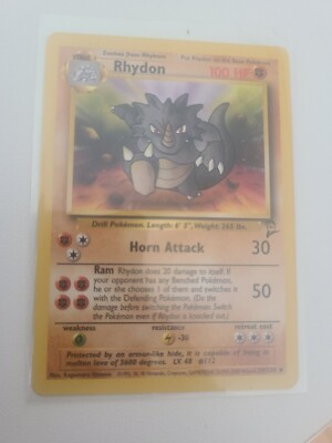 Rhydon Base Set 2 59/130 Uncommon Pokemon Card Unlimited Edition | eBay