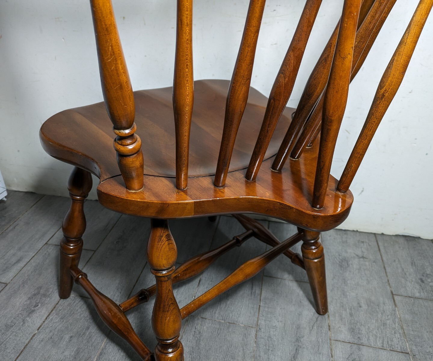 Vintage Pair of Tell City Windsor Duxbury Fiddleback Spindles Dining ...