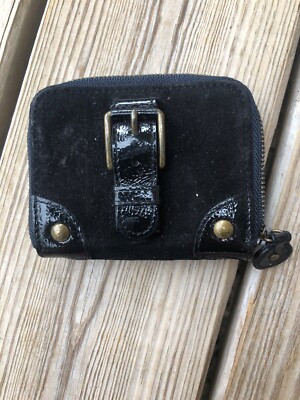 J Crew Wallet Black Suede Leather | eBay