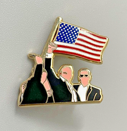 Donald Trump Fight! Fight! Fight! Lapel Pin MAGA Hat Pin Assassination ...