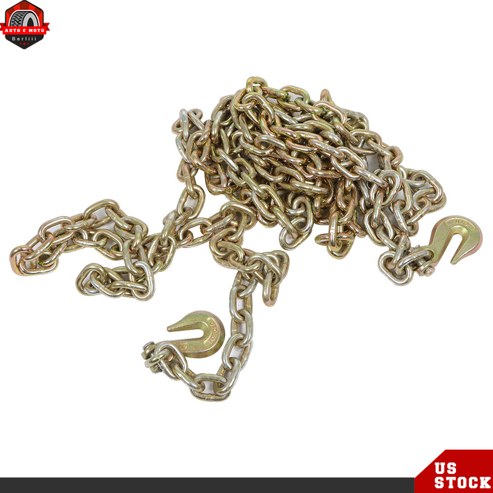 2 Pack 3/8"X20' G70 Tow Chain Tie Down Binder Chain Flatbed Truck ...