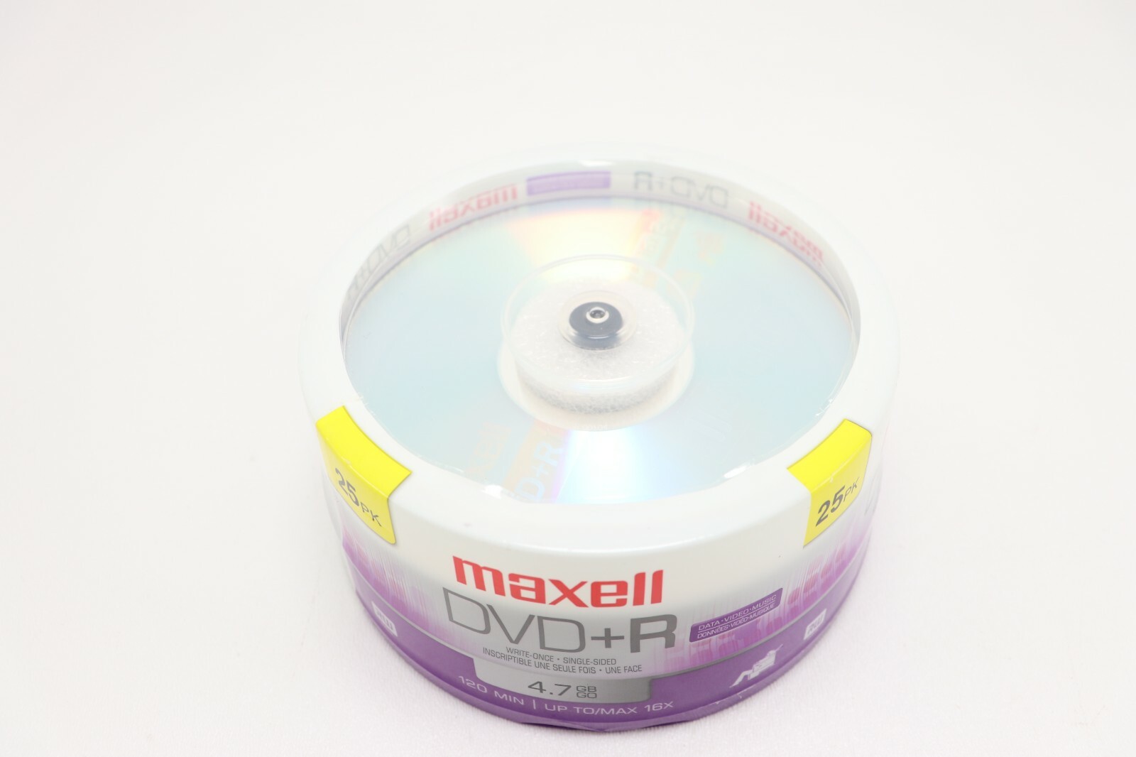 Maxwell DVD+R Discs 16X 4.7GB 120 Minutes Single Sided 25 Count New ...