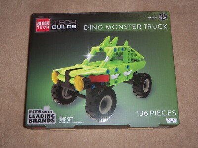 NEW, BLOCK TECH BRICKS - DINO MONSTER TRUCK - Building Block Set 136 ...