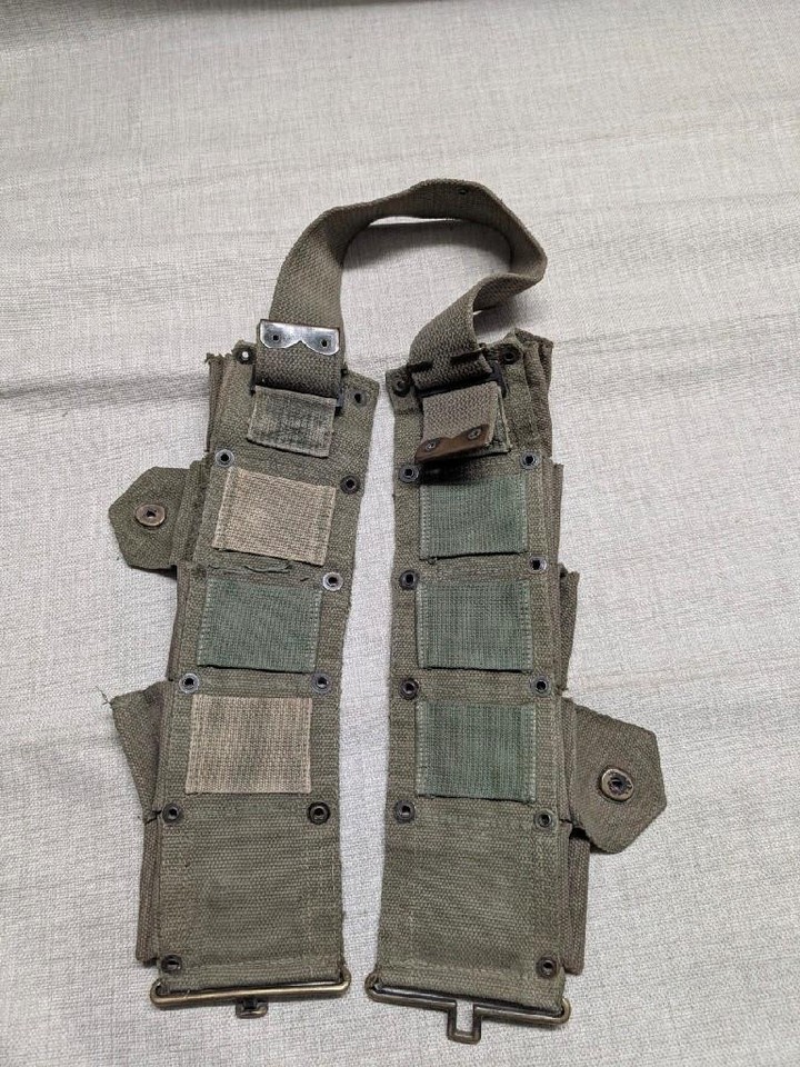 vintage WW2 canvas M1923 ammuniation CARTRIDGE BELT green US ARMY usmc ...