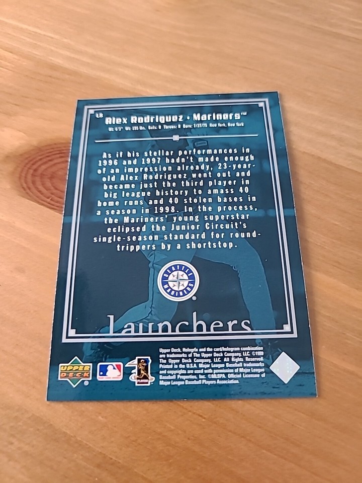 1999 Upper Deck HoloGrFX #L8 Alex Rodriguez Launchers Seattle Mariners ...