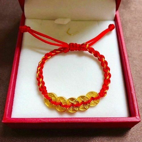 Real 999 24K Yellow Gold Bracelet 3D Craft 5-Emperor Coins Handmade ...