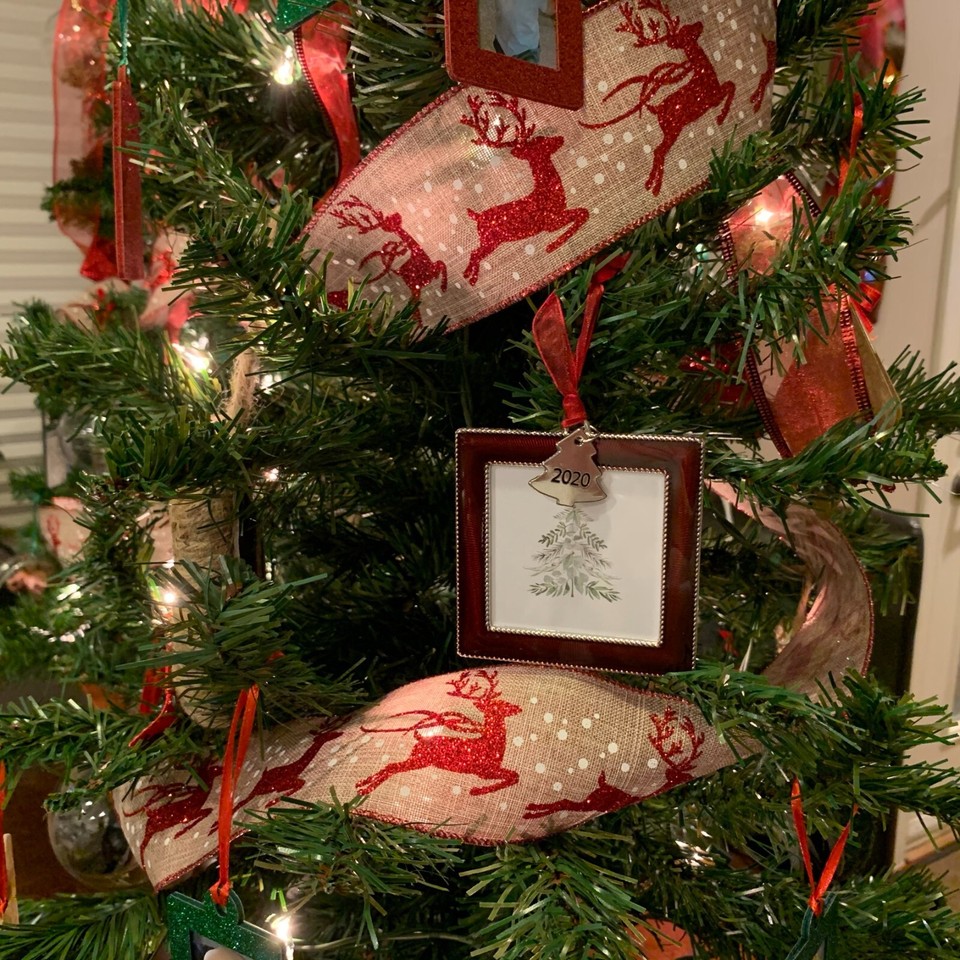 Picture Frame Ornament Removable Date 23 Christmas Tree Green Hanging ...