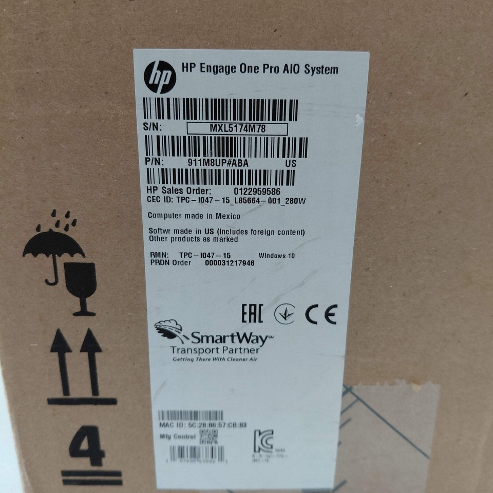 New HP Engage One Pro AIO System 15.6" i5-10500E 3.1GHz 16GB RAM 256GB ...