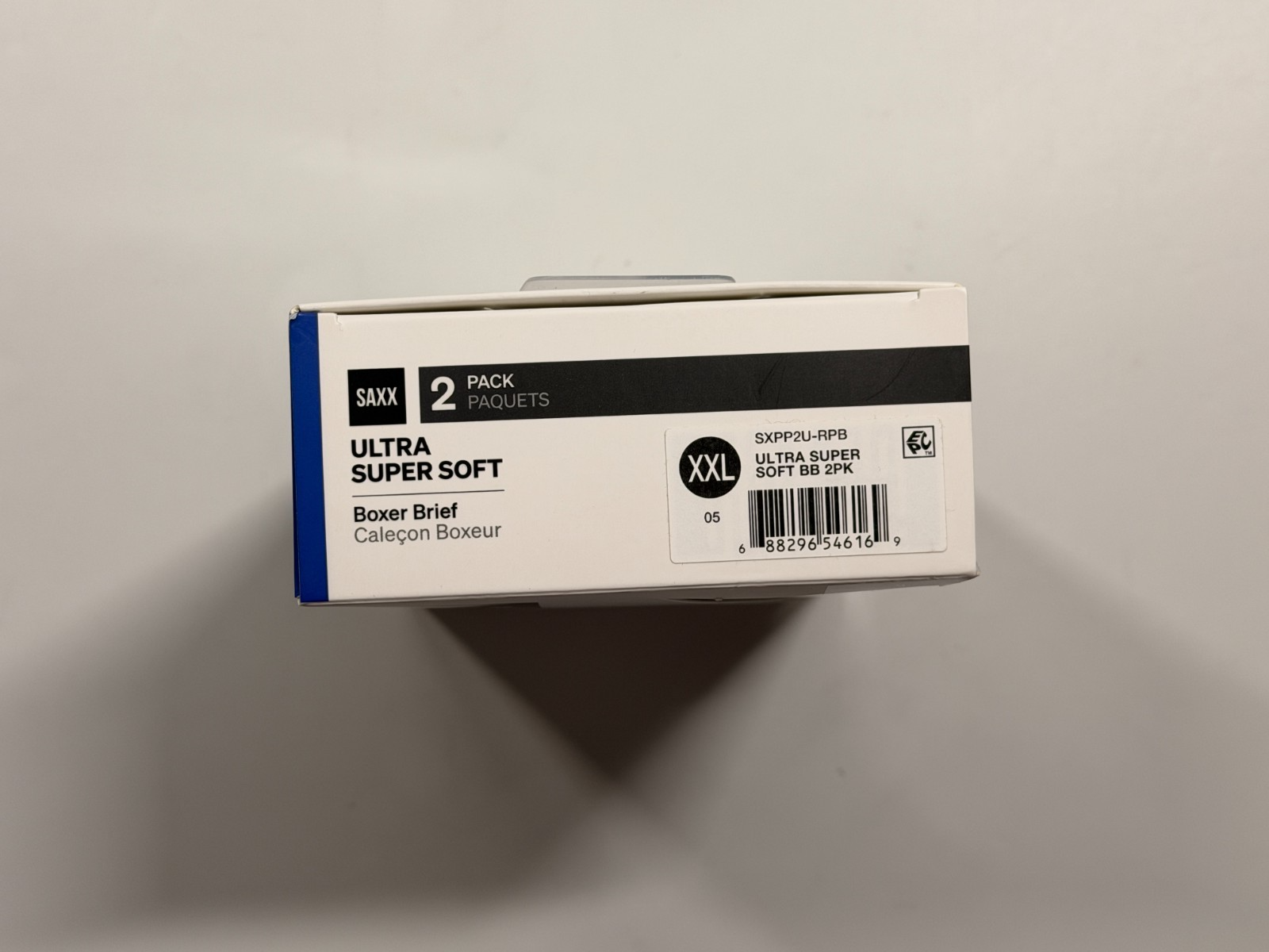 NWT SAXX Ultra Soft Boxer Briefs - 2XL - Black - Black & Gray Geometric ...