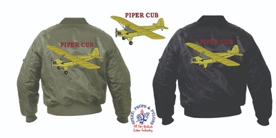 Piper Cub Antique Aircraft MA-1 Jacket full embroidered back and crest ...