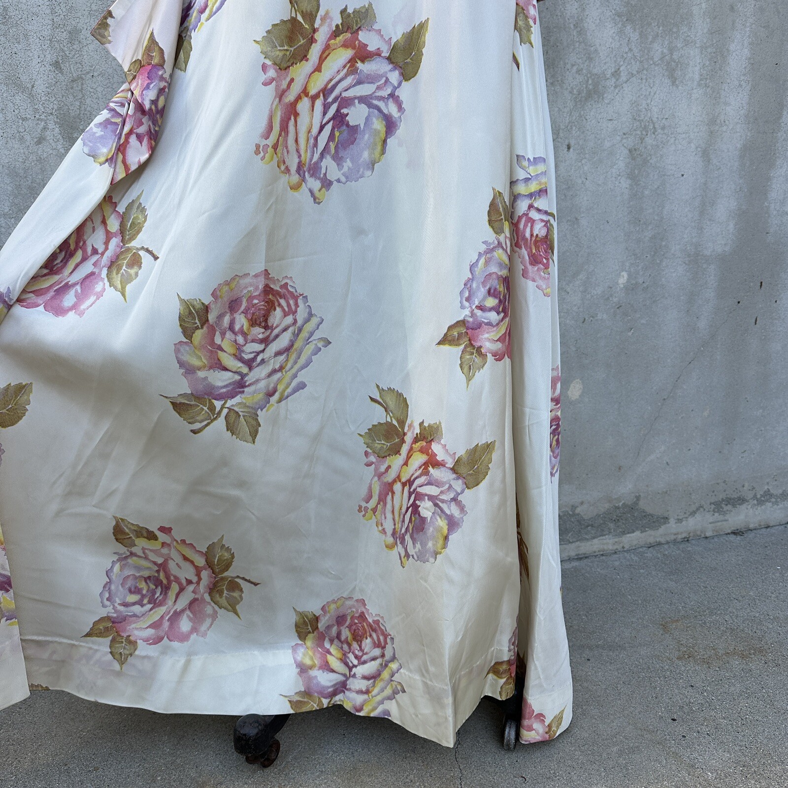 Vintage 1930s 1940s Hooded Rose Print Robe Dress Rose Print Rayon ...