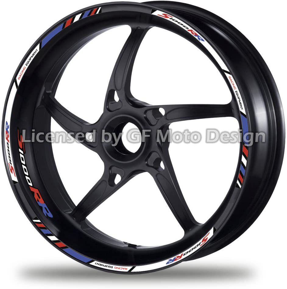 BMW S1000RR motorcycle wheel decals 12 rim sticker laminated set hp4 ...