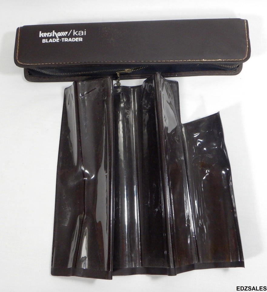 Kershaw Blade Trader 6 Interchangeable Blades Wood Handle Set w/Case ...